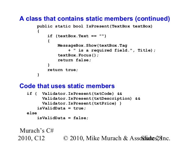 C# Tutorial MSM_Murach chapter-12-slides