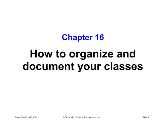 C# Tutorial MSM_Murach chapter-16-slides | PPT