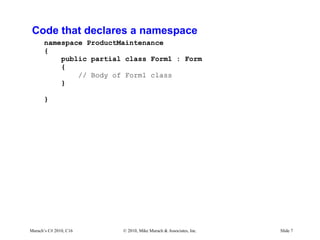 C# Tutorial MSM_Murach chapter-16-slides | PPT