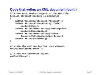 C# Tutorial MSM_Murach chapter-22-slides | PPT