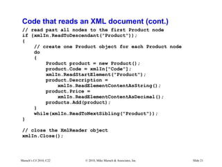 C# Tutorial MSM_Murach chapter-22-slides | PPT