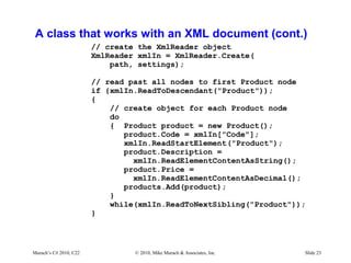 C# Tutorial MSM_Murach chapter-22-slides | PPT