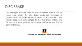 Braking System in Vehicles | PPTX