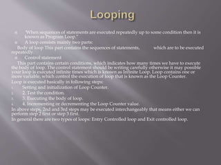 C Programming - Decision making, Looping | PPT