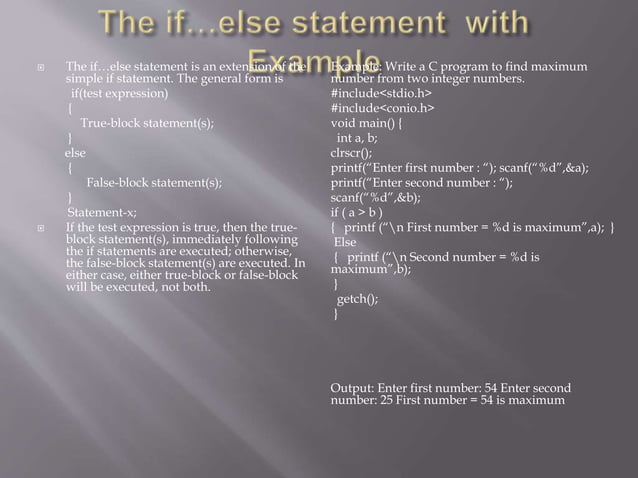 C Programming - Decision making, Looping | PPT