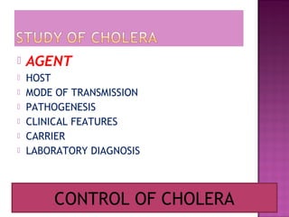 epidemiology and outbreak investigations of cholera | PPT