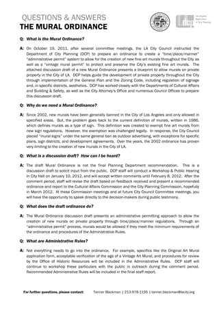 Mural Ordinance Discussion Draft + Hearing Notice | PDF