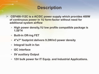 An Overview on CEF400-112C, 400 Watt Open Frame Single Output Power ...