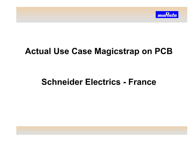 Murata RFID PCB Tag (UHF) With Magicstrap (Incl. Schneider Usecase) | PPT