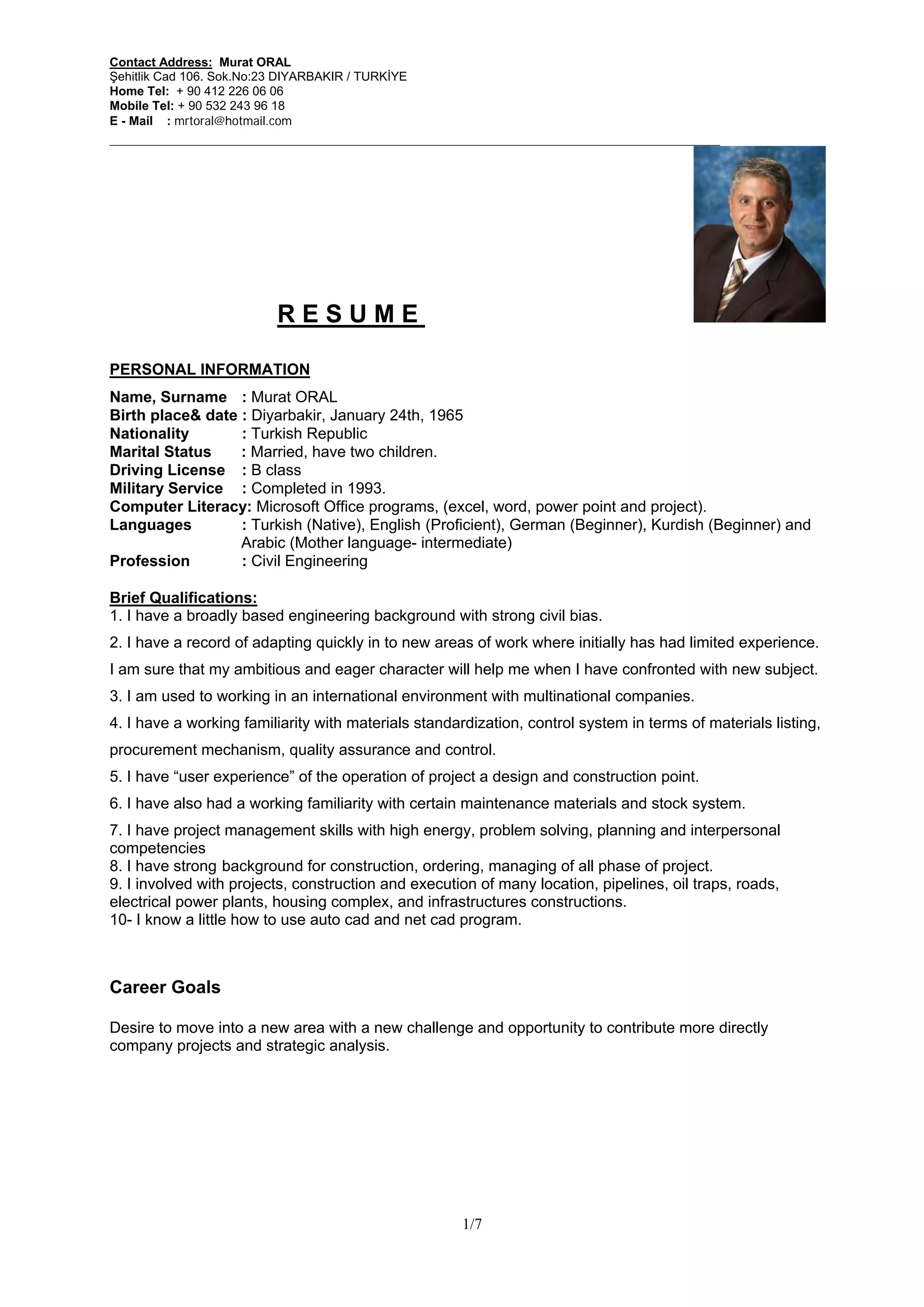 Murat oral cv ing- jan 2016 | PDF