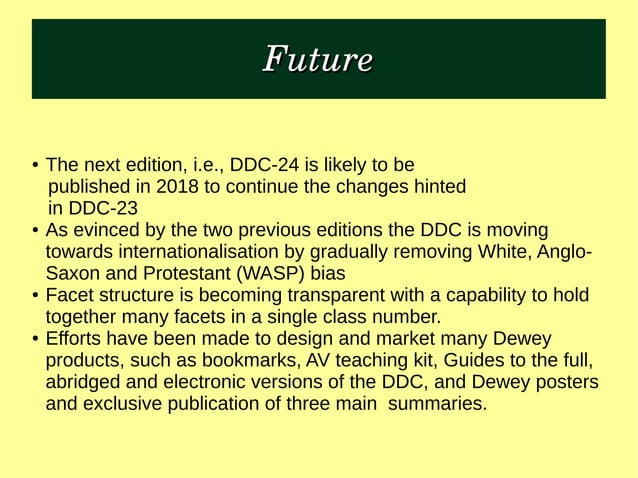 DDC 23rd Edition | PPT