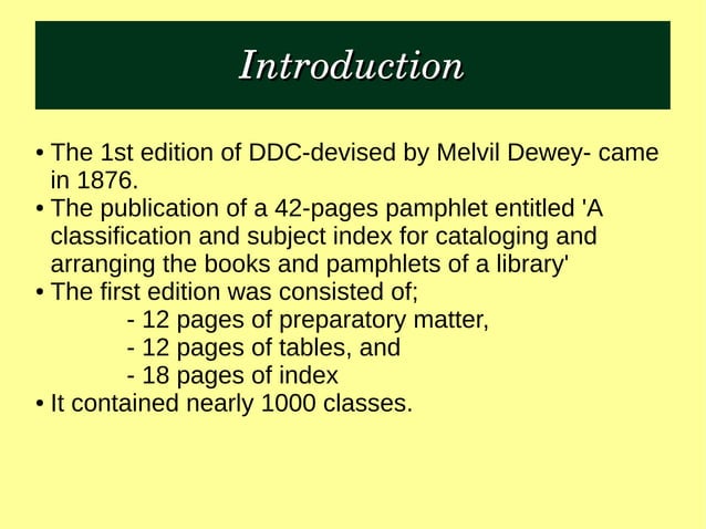 Ddc Classification 23rd Edition