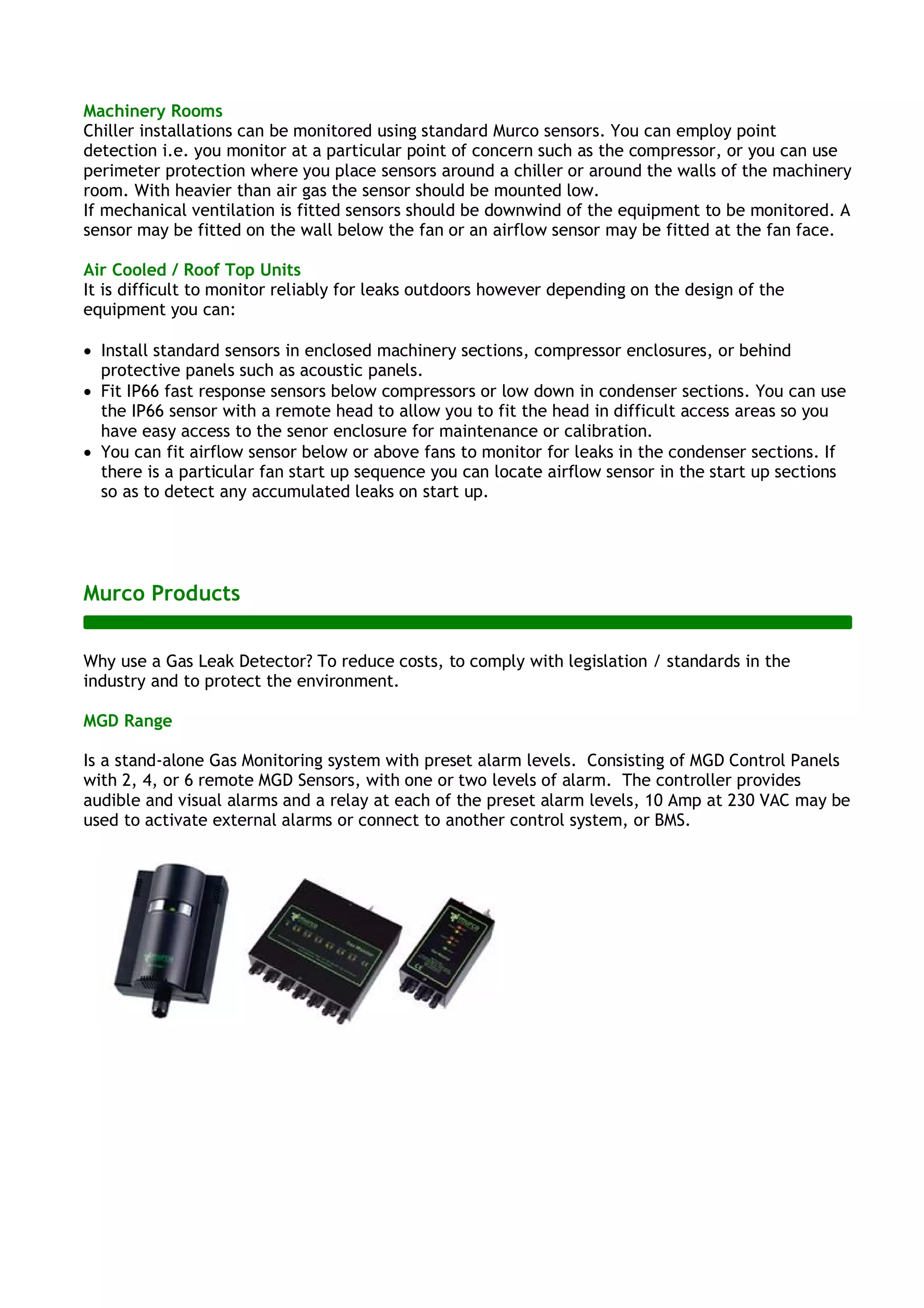 Murco Fixed Gas Detectors - Data Sheet | PDF