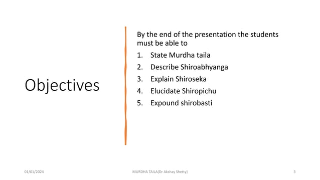 Murdha taila/Murdhini taila.pptx by Dr Akshay | PPTX | Diseases and ...