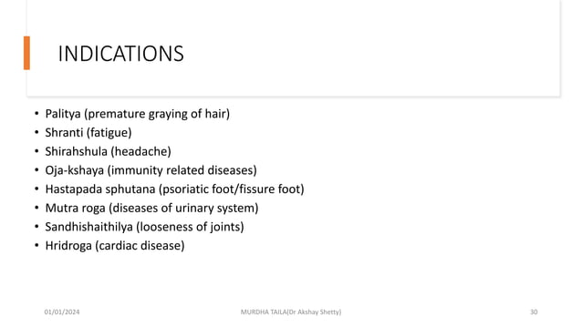 Murdha taila/Murdhini taila.pptx by Dr Akshay | PPTX | Diseases and ...