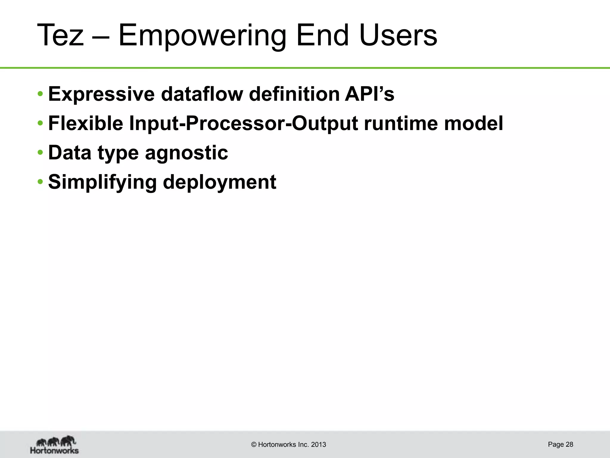 Apache Tez: Accelerating Hadoop Query Processing | PPTX | Cloud ...