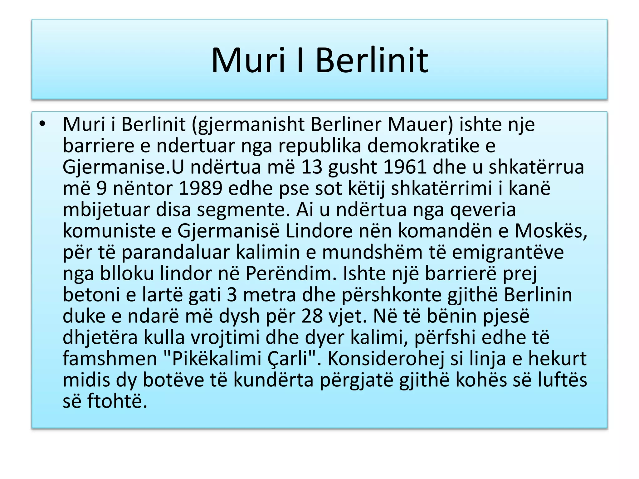 Muri i berlinit, | PPTX