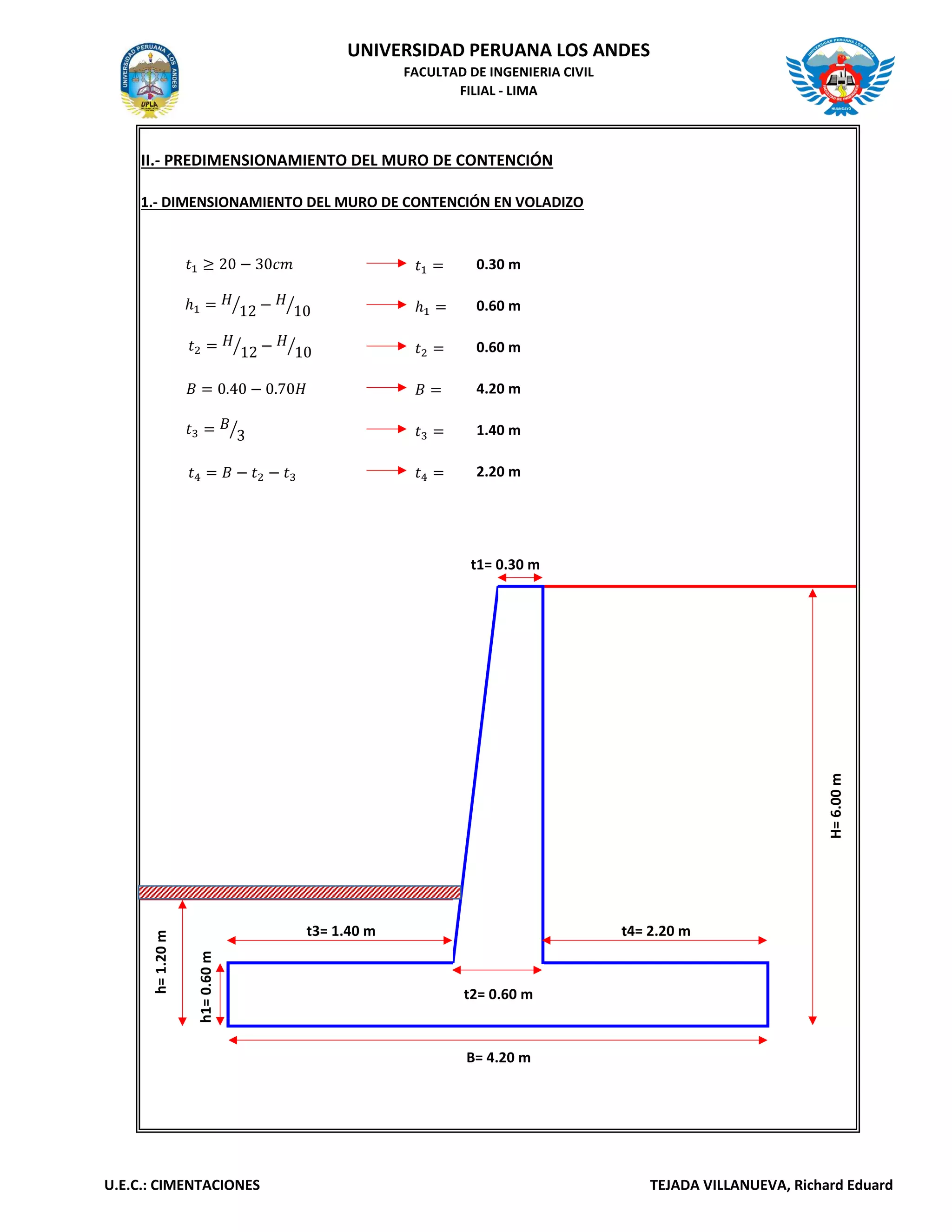 Muro de contencion en voladizo | PDF | Civil Engineering Industry ...