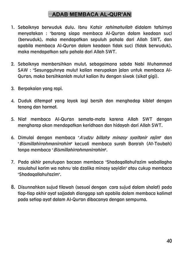Contoh Buku Muroja'ah yang baik dan benar | PDF