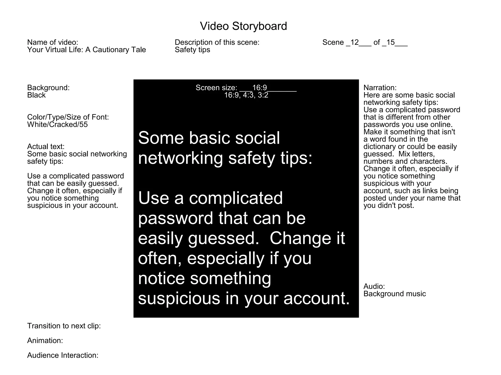 Final Media Project Storyboard | PPT