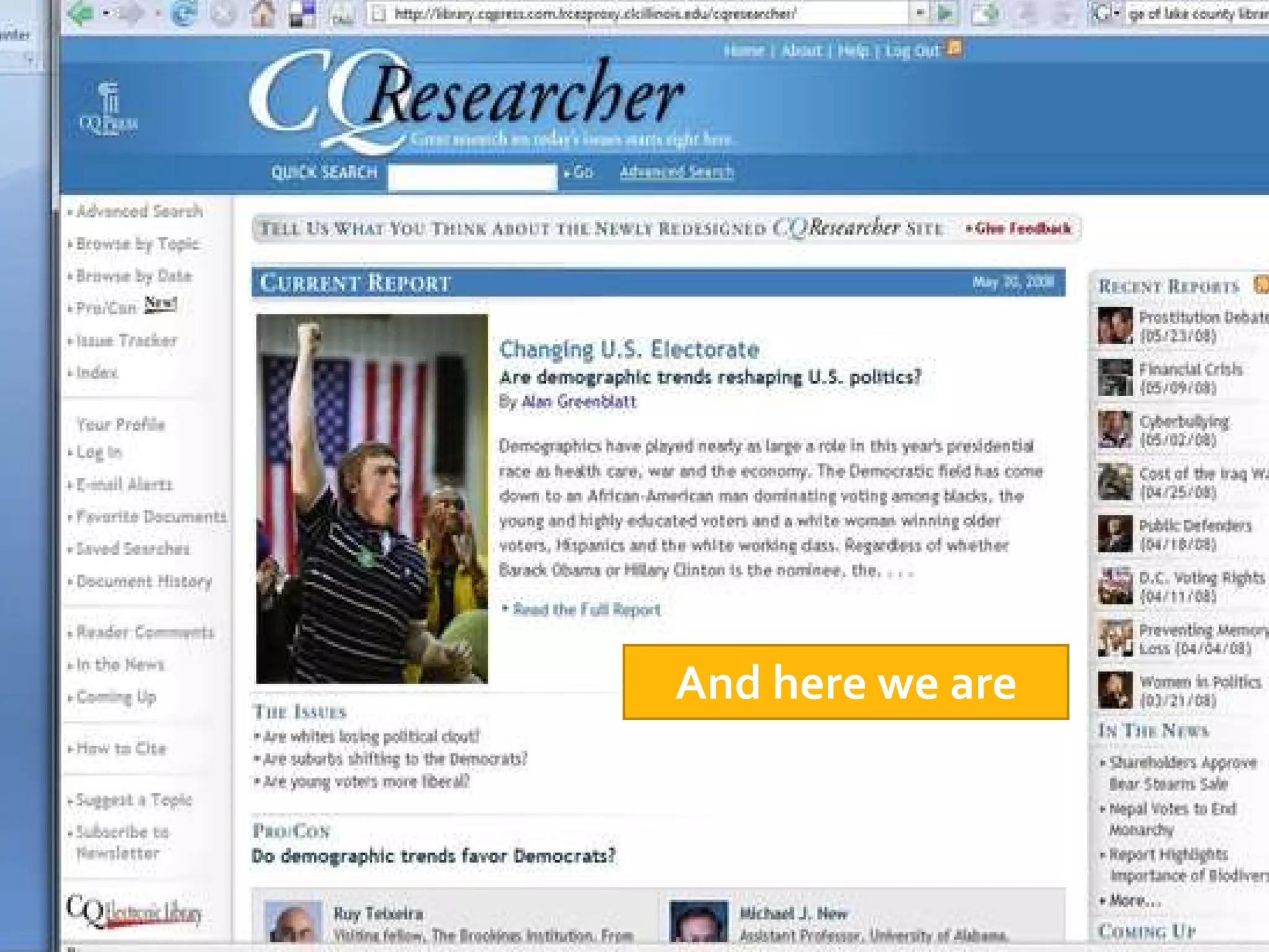 Intro to CQ Researcher powerpoint | PPT | Educational Assessment ...