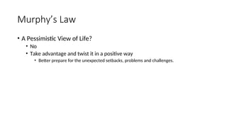 murphy's law and its explanation on the law | PPT