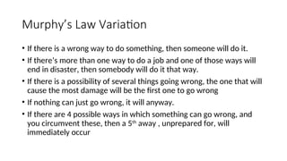 murphy's law and its explanation on the law | PPT