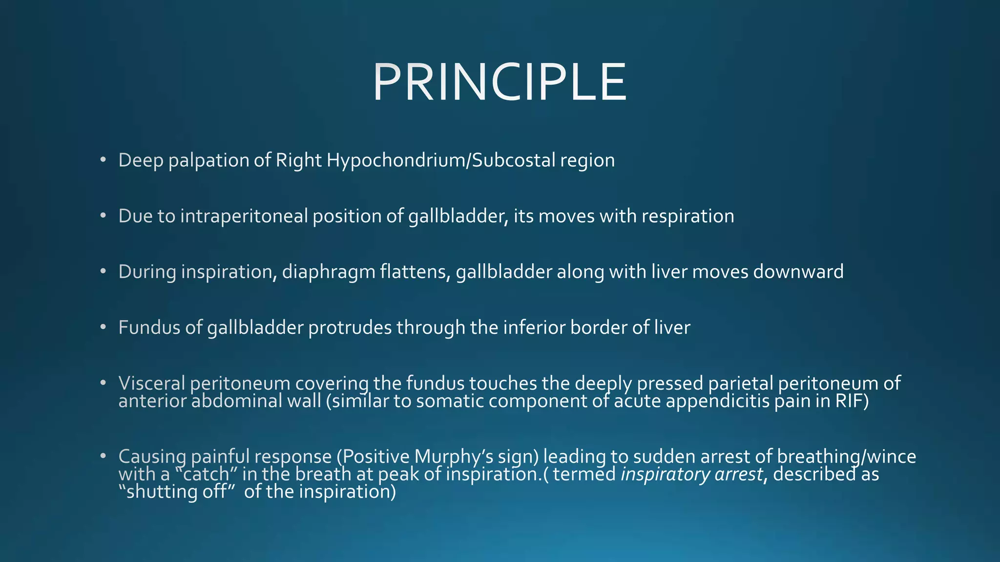 MURPHY'S SIGN of cholecystitis/gallbladder: sign of acute or chronic ...
