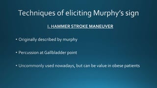 MURPHY'S SIGN of cholecystitis/gallbladder: sign of acute or chronic ...