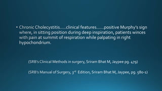 MURPHY'S SIGN of cholecystitis/gallbladder: sign of acute or chronic ...