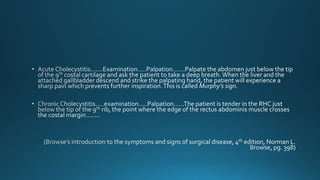 MURPHY'S SIGN of cholecystitis/gallbladder: sign of acute or chronic ...