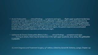 MURPHY'S SIGN of cholecystitis/gallbladder: sign of acute or chronic ...