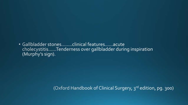 MURPHY'S SIGN of cholecystitis/gallbladder: sign of acute or chronic ...
