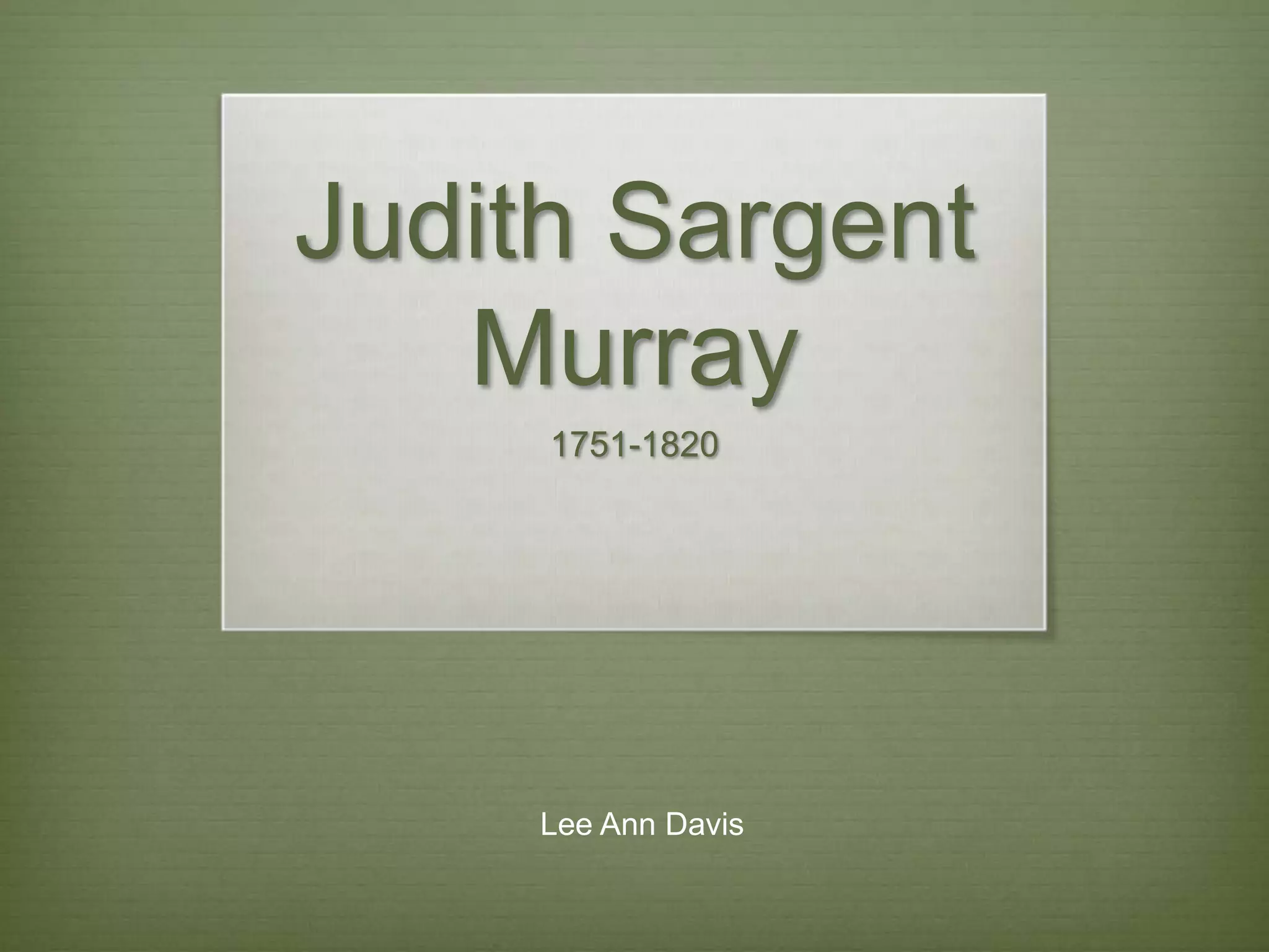 Murray's equality of sexes | PPTX