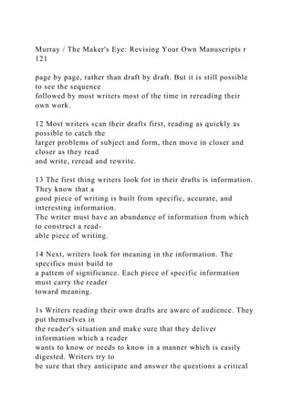 Murray The Makers Eye Revising Your Own Manuscripts r 119.docx