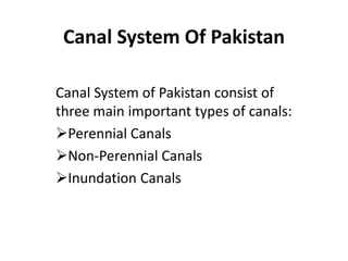 Canal system of Pakistan | PPTX