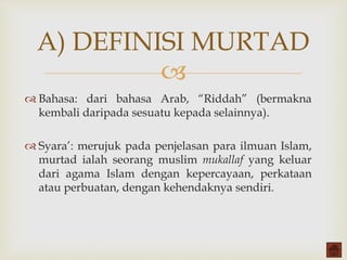 Murtad - Fiqh IIHS | PPTX