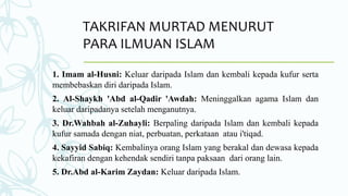 Murtad : Perbincangan Mengikut Pandangan Ulama Silam dan Ulama ...