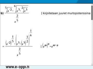 MAA1 / Murtopotenssi / Lausekkeen sievennys | PPT
