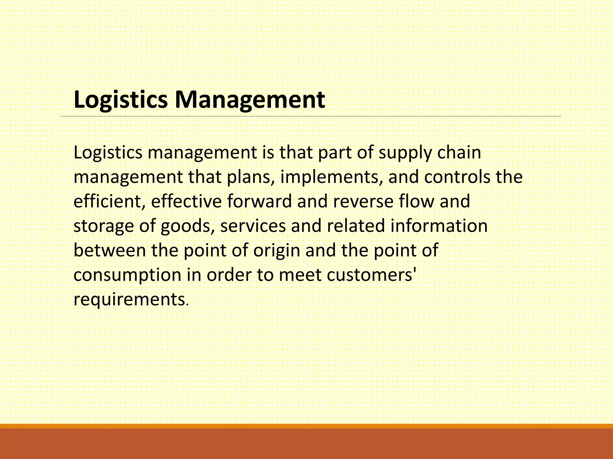 logistics management-Presentation | PPTX