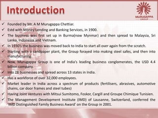 BHP on Murugappa group | PPTX