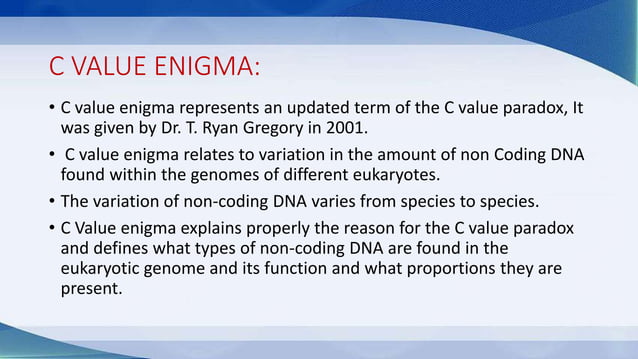C VALUE, C VALUE PARADOX , COT CURVE ANALYSIS.pptx | Biological ...