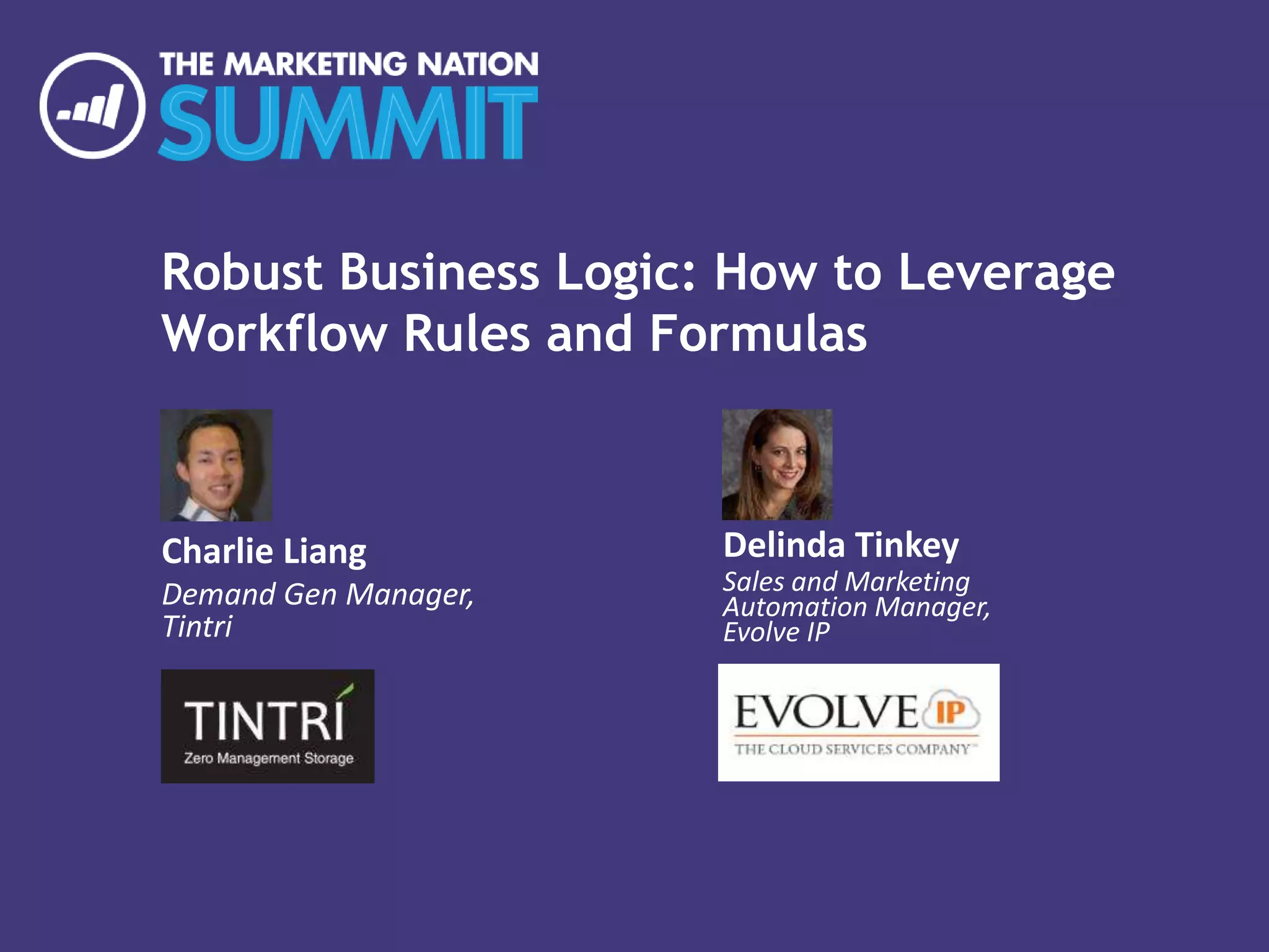 How to Leverage Workflow Rules and Formulas to Empower Your Marketing | PPT