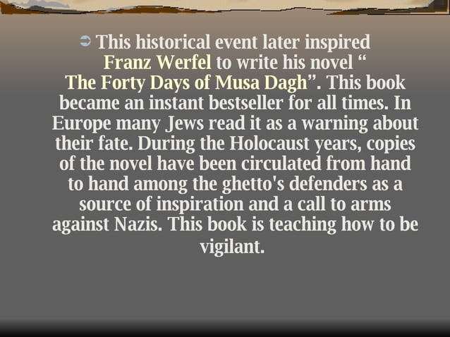 40Days of Musa Dagh | PPT | Africa Travel | Travel Locations