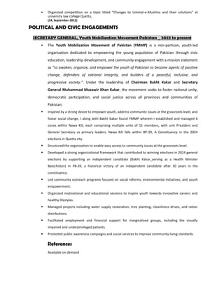 Muhammad Musawir khan_Advisor to Minster Health Govt. of Baloshistan | PDF