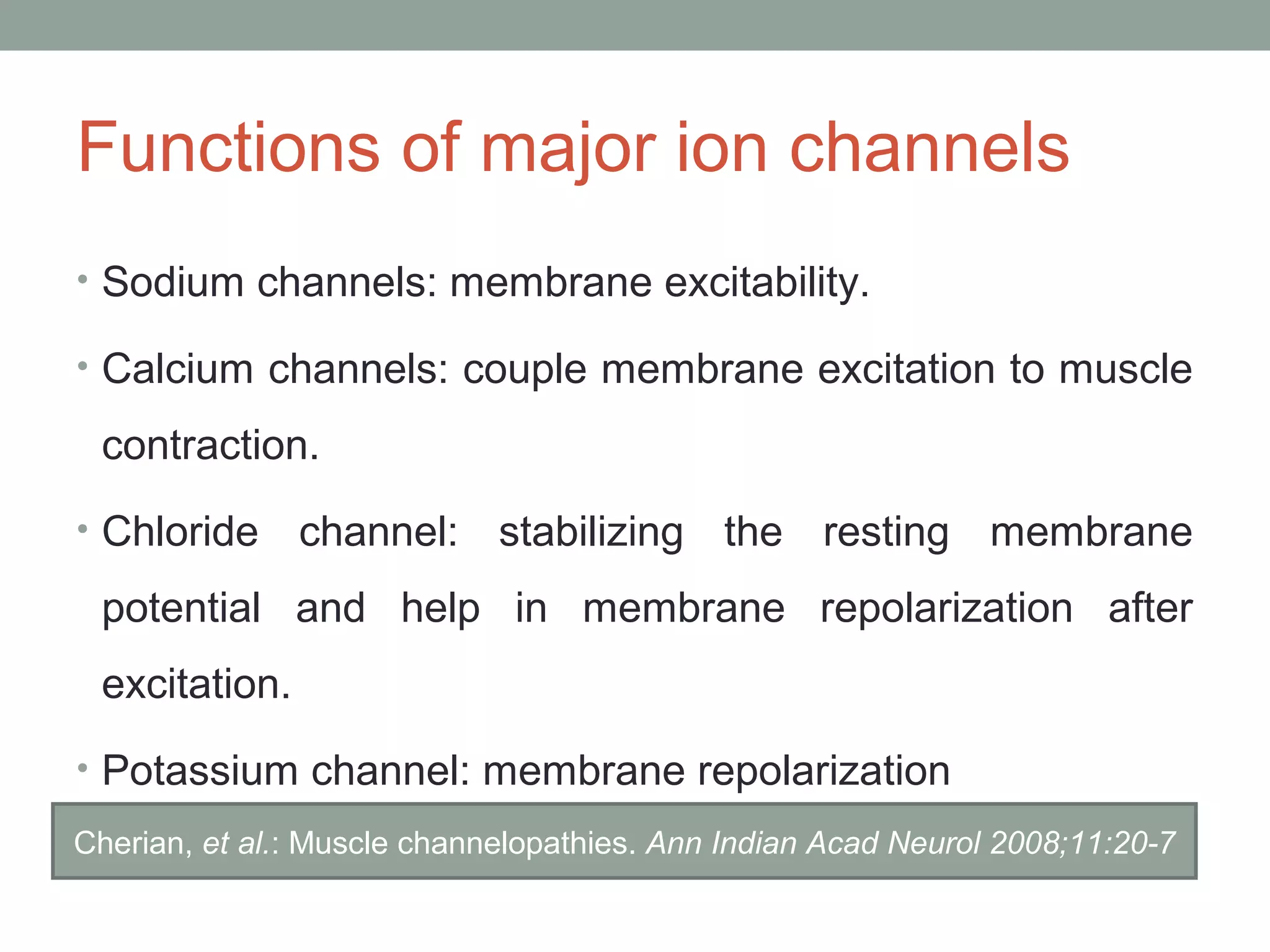 Muscle channelopathies | PPT