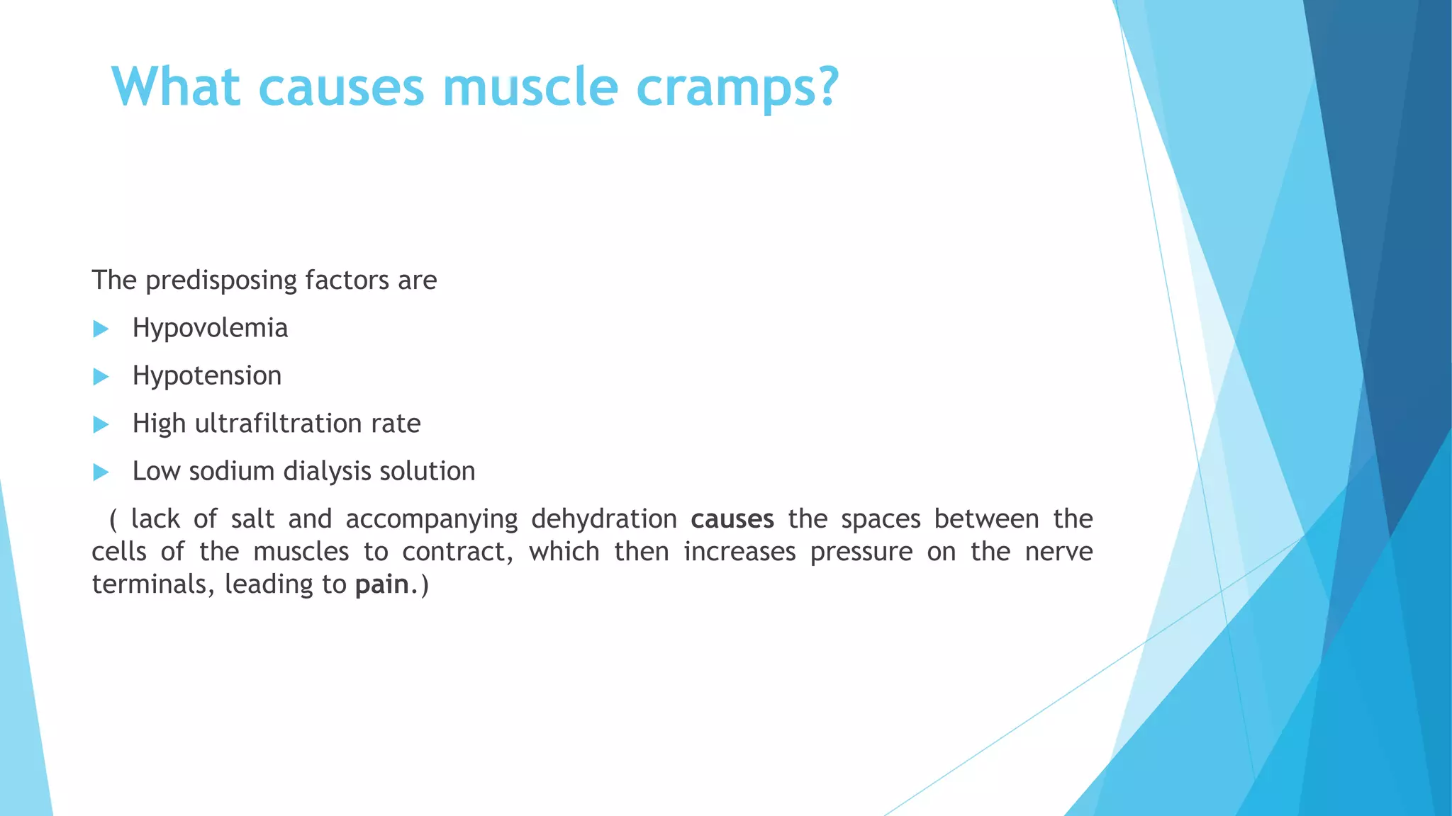 Muscle cramps during hemodialysis by aniqa atta | PPTX