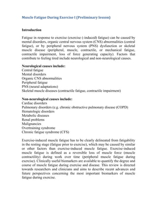Muscle Fatigue Examples
