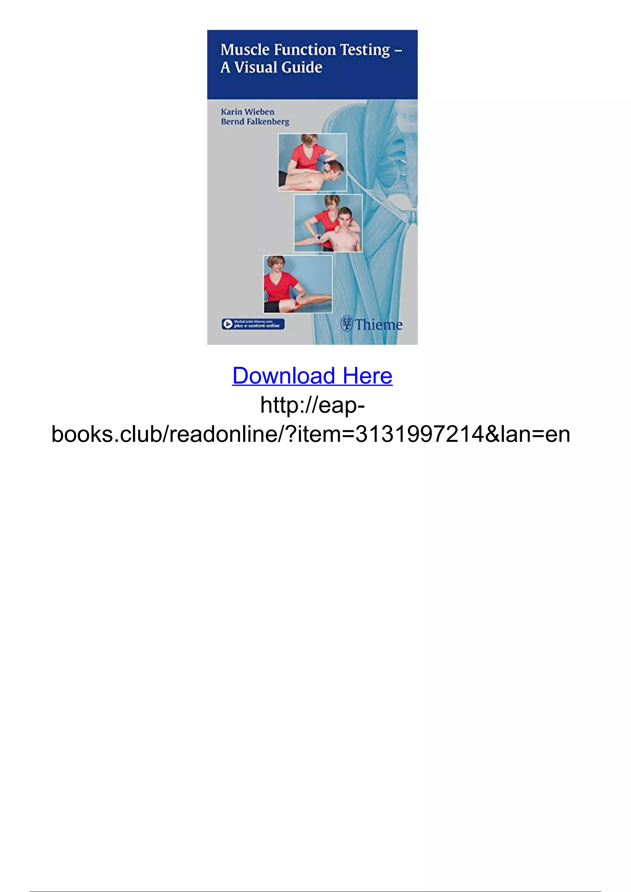 Muscle function testing a visual guide pdf | PDF