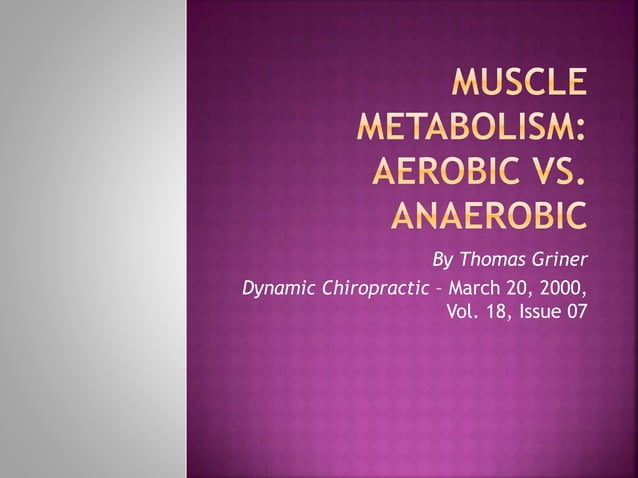 Muscle metabolism | PPTX